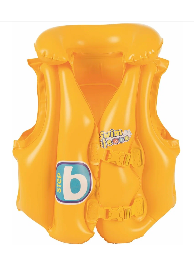 Жилет надувной Bestway Swim Safe, для плавания, ступень B, 3-6 лет, 51х46см, желтый