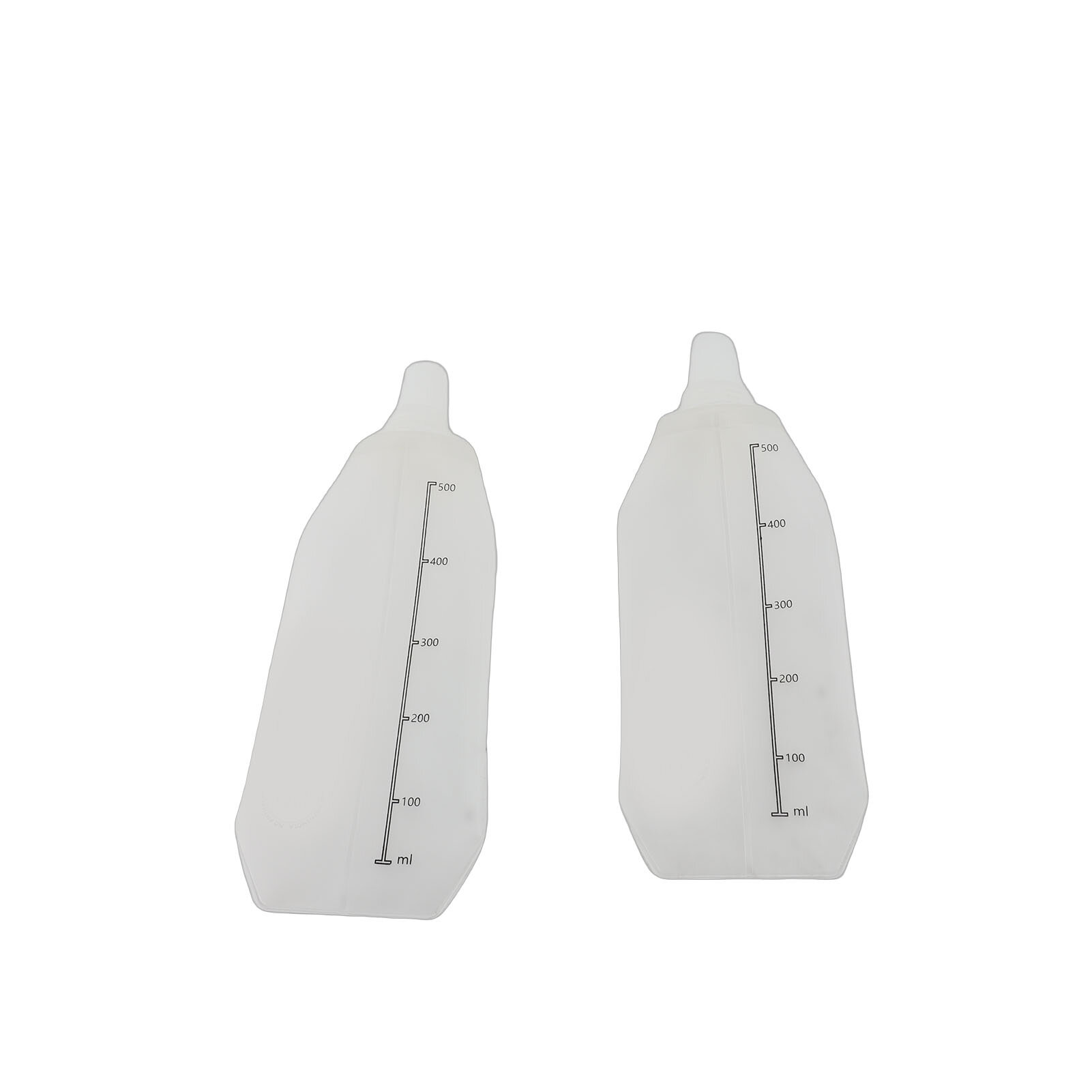 2 мягкие складные бутылки из ТПУ с герметичной крышкой для воды, предназначенные для езды на велосипеде, бега, походов, а также для поддержания водного баланса, прозрачные, 500 мл.