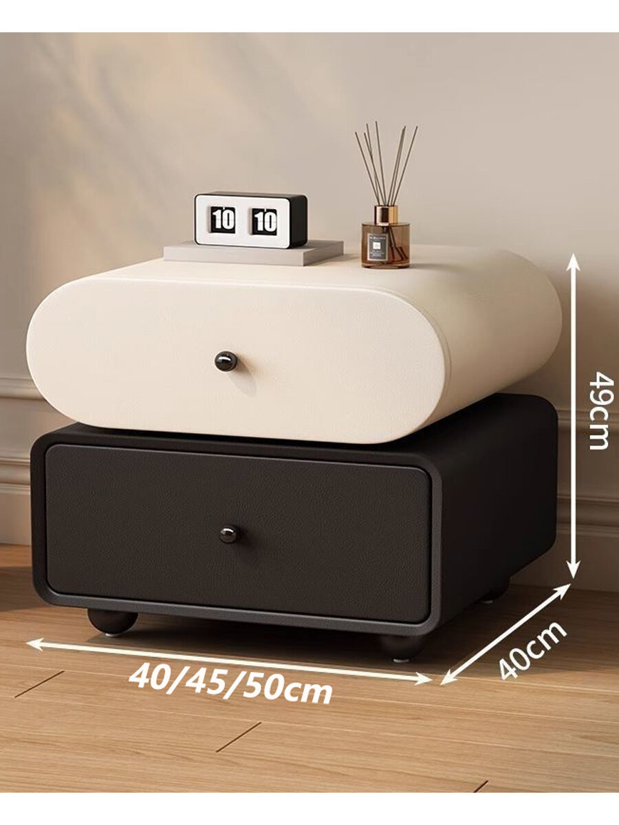 Прикроватная тумбочка из массива дерева в кремовом стиле, бытовая современная минималистичная прикроватная тумбочка