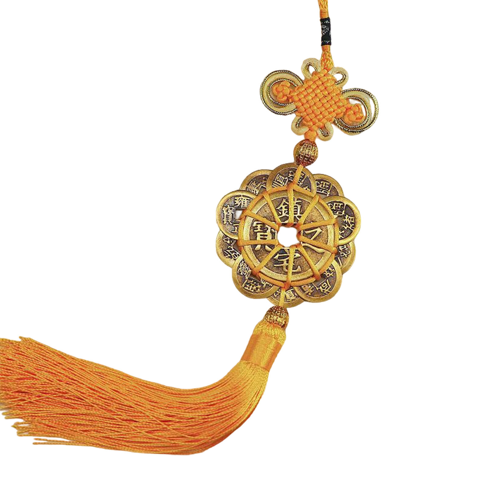 Ручная работа: подвески с китайскими древними монетами и кисточками для удачи дома в офисе