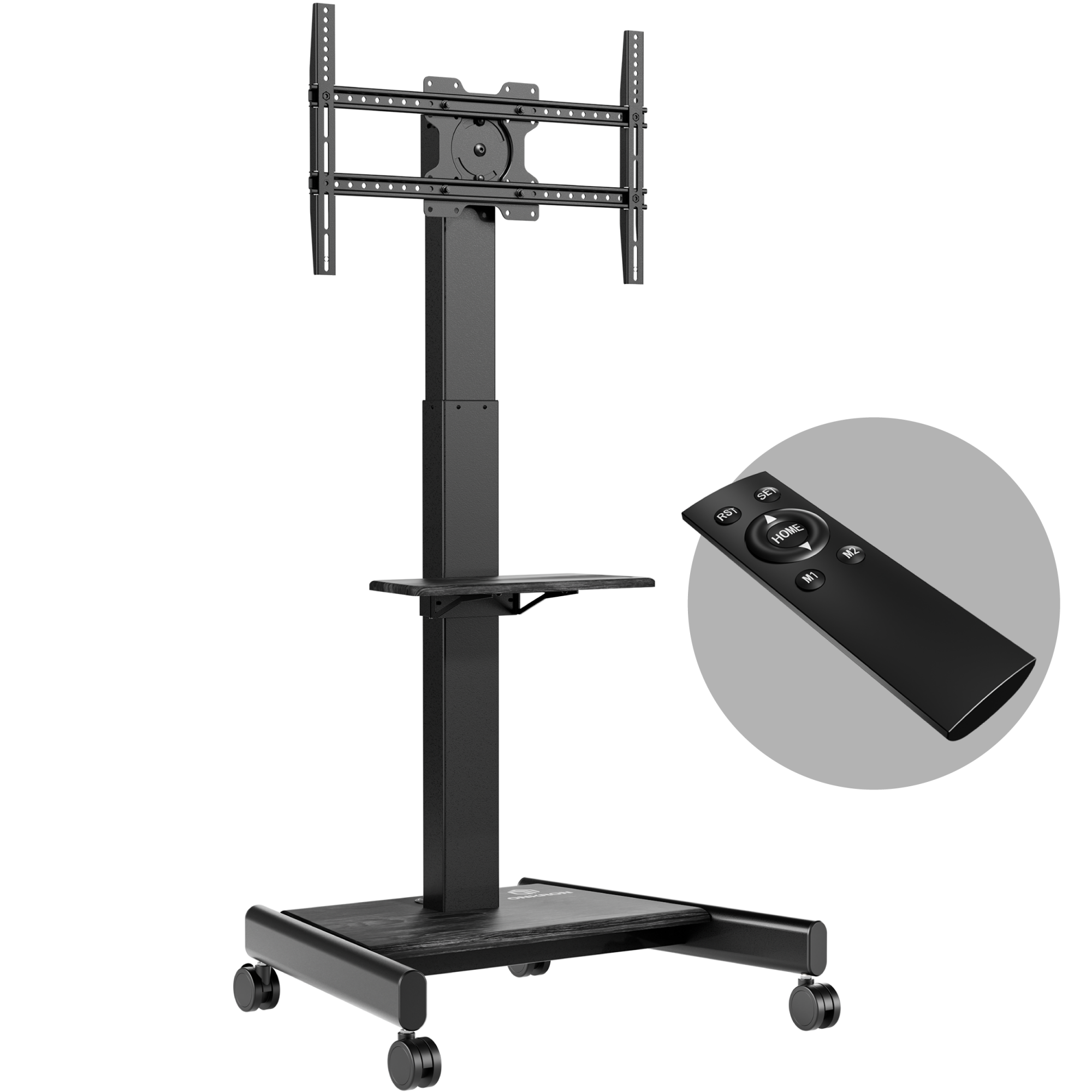 ONKRON TS1552E моторизированная мобильная стойка для ТВ или интерактивных панелей 43"-75", макс 65 кг, чёрная TS1552E