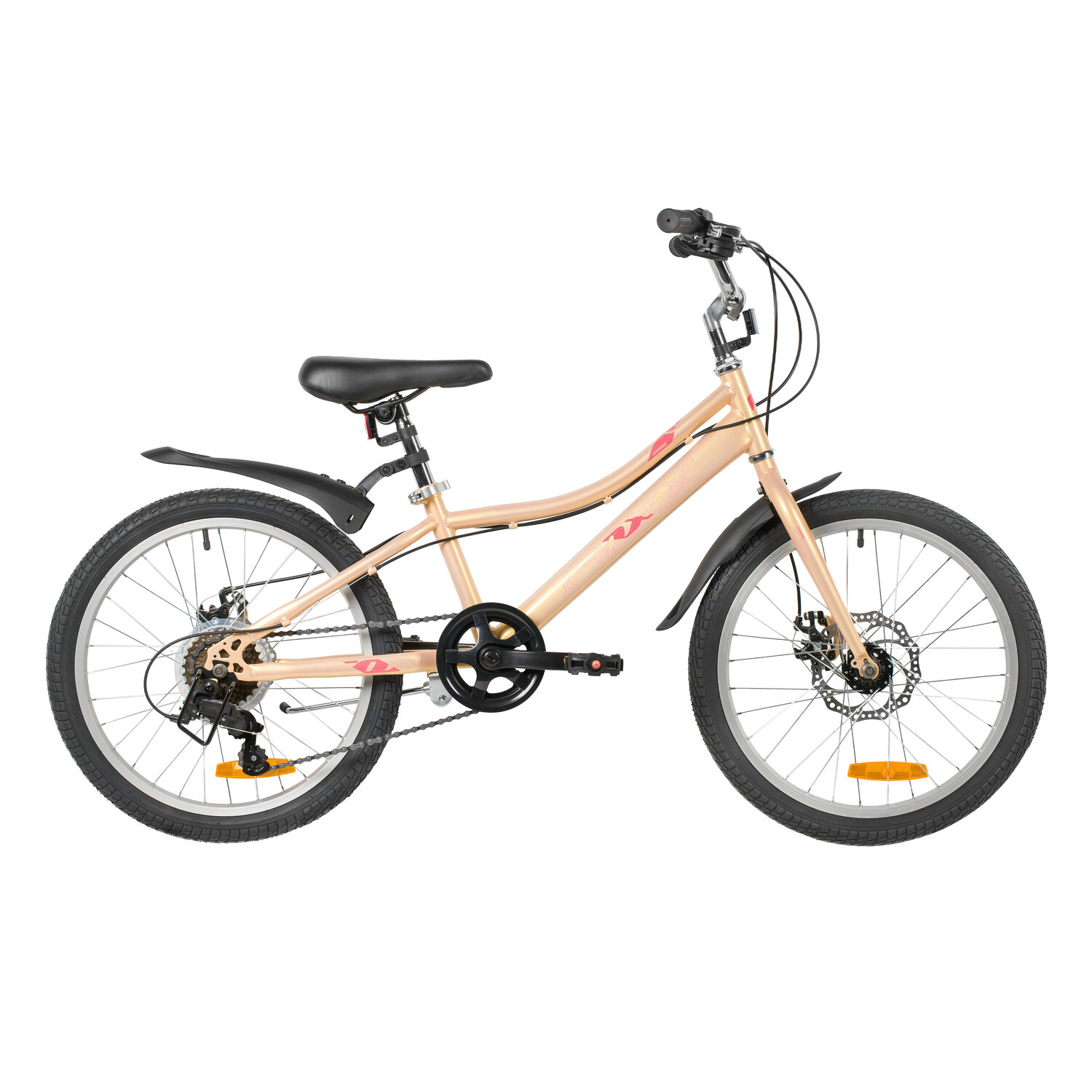 Велосипед детский для девочек Foxx Jasmine Disk 20 (2026), стальная рама, цвет Бежевый