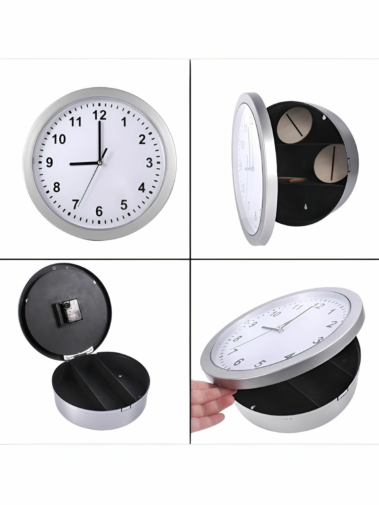 LAMIRO Секретная настенная лампа с часами, контейнер для хранения денег и украшений, безопасный сейф для ценностей.