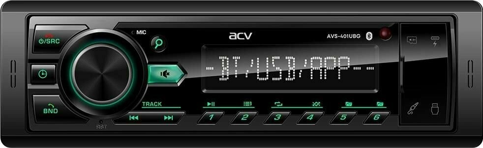 Автомагнитола ACV AVS-401UBG 1DIN 4х50 Вт, v5,0 USB 2,0 AUх 1,3" 2 RDS (43342)