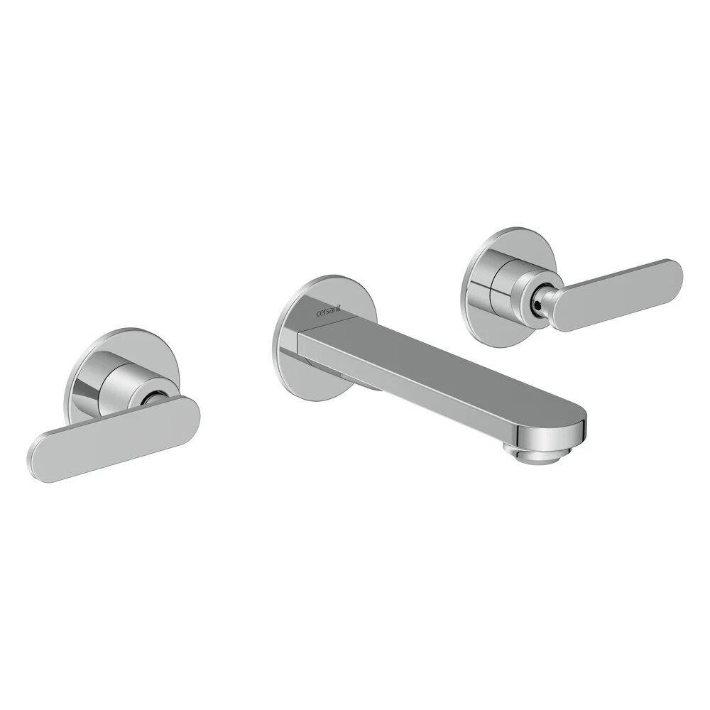 Смеситель для раковины Cersanit Олива (Oliva) 68969 встраиваемый, скрытого монтажа, хром, глянцевый, кран для ванной в раковину, из латуни, рычажный, с керамическим картриджем, с функцией экономии рас