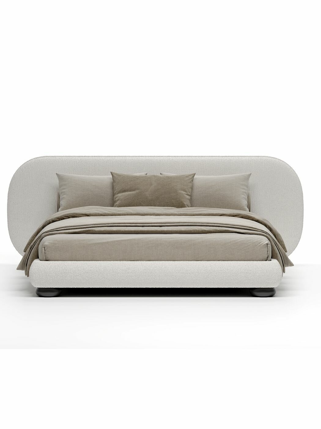 Двуспальная кровать Morgan 160х200 Букле белый Coco 000