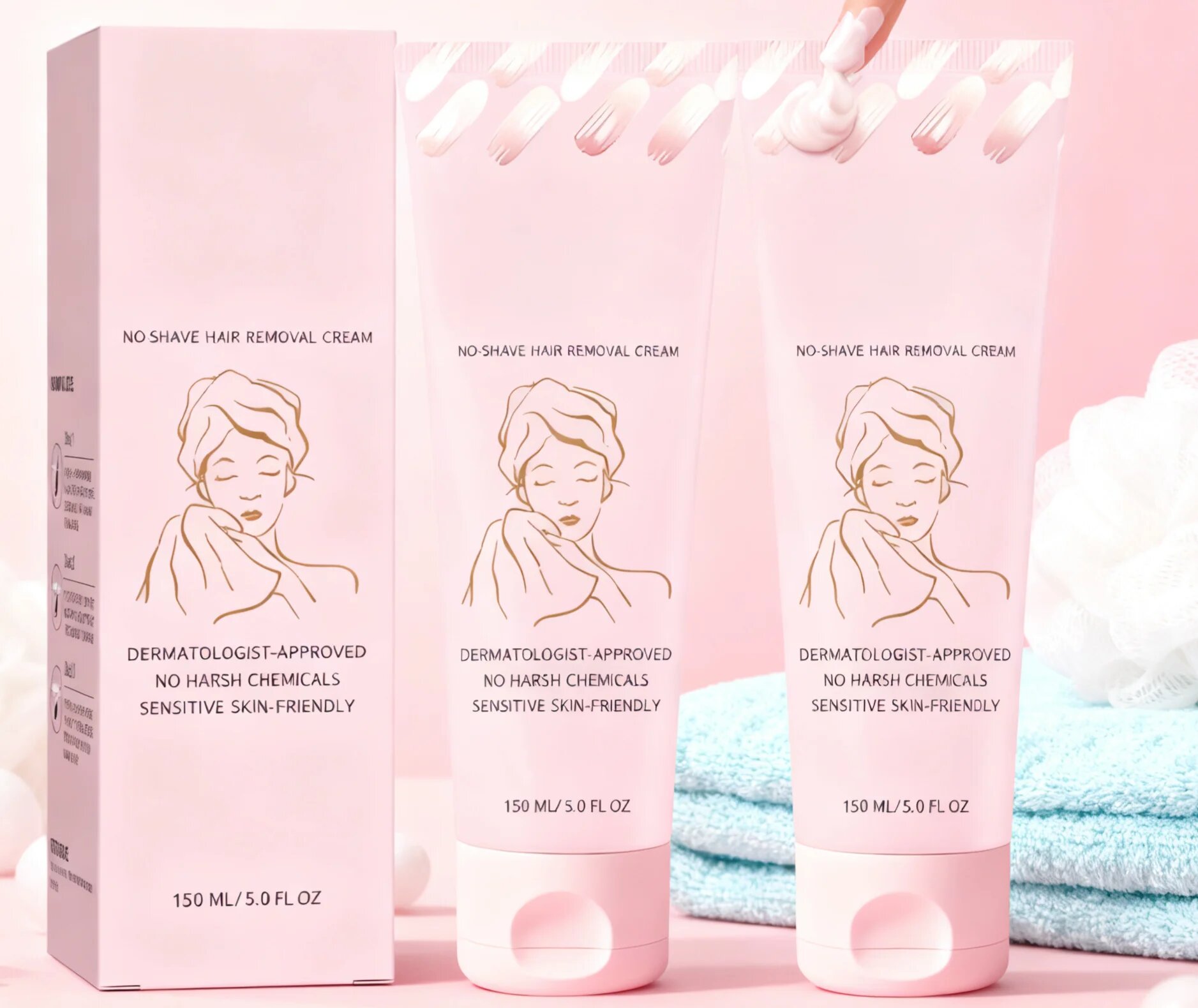 Крем для удаления волос для чувствительной кожи 2pcs