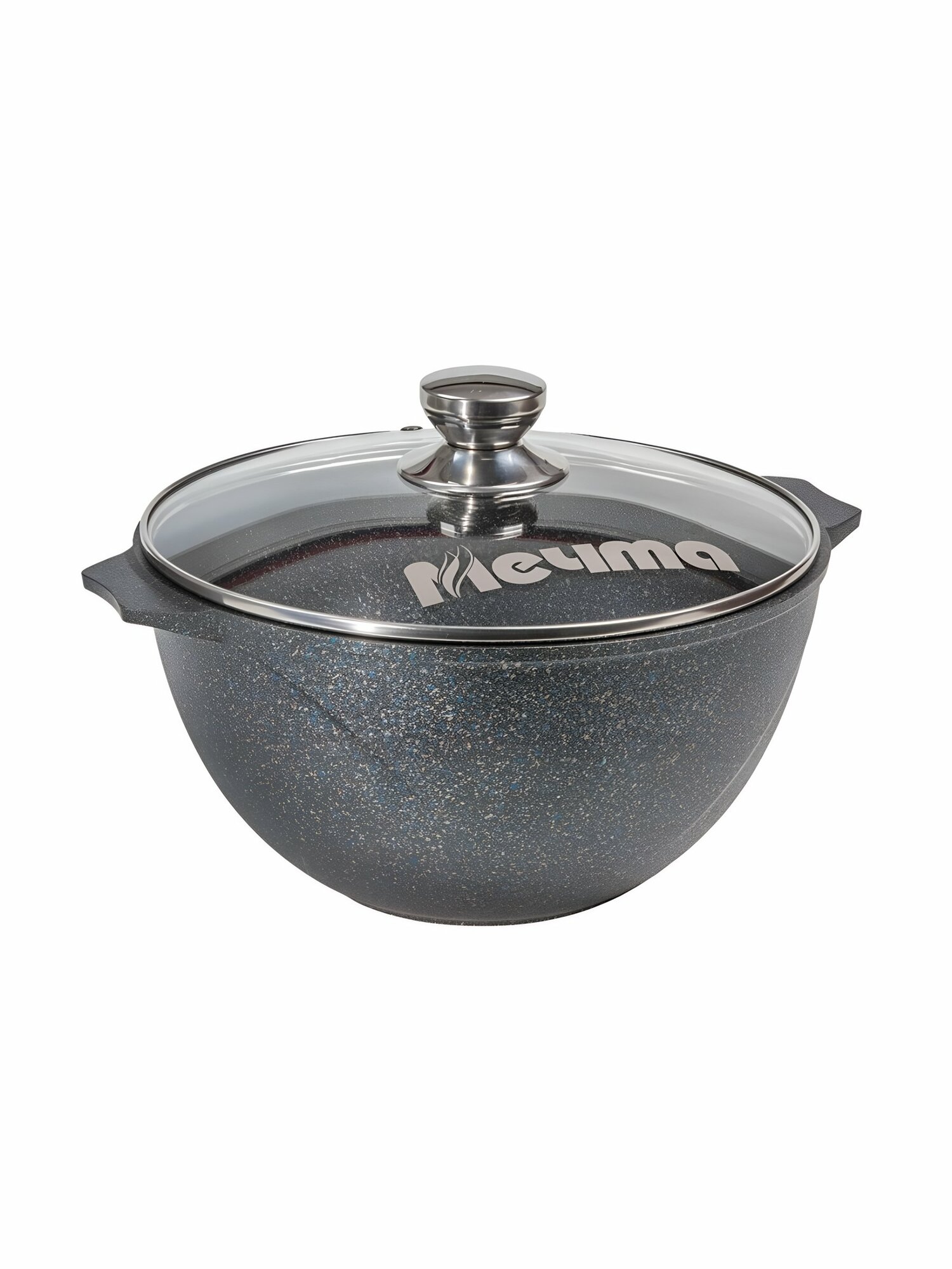 Казан Мечта Гранит star 10 л с крышкой, алюминиевый с антипригарным покрытием, для газовых и электрических плит, серый