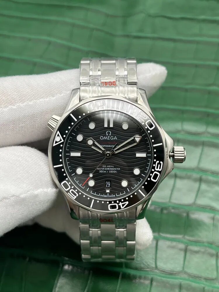 HongDiJia Механические наручные часы Omega Seahorse 300 стальной ремень черная поверхность для мужчин 42мм