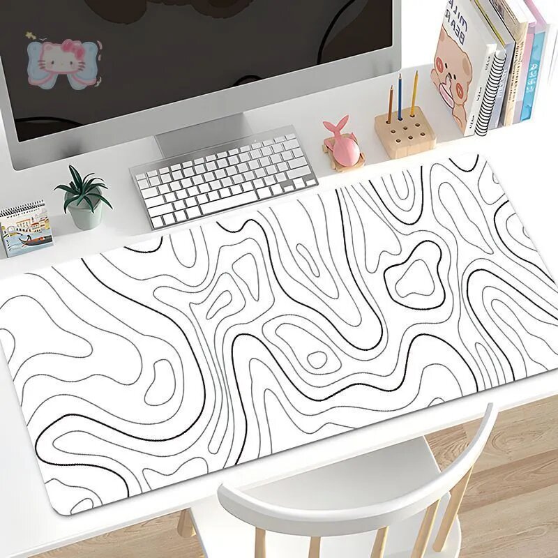 Коврик для мышки XXXL белый 120x60 см, игровой, с прошитыми краями