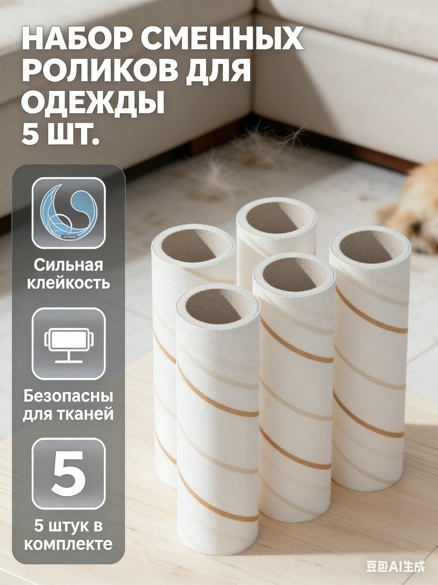 Ролик для чистки одежды 5 шт