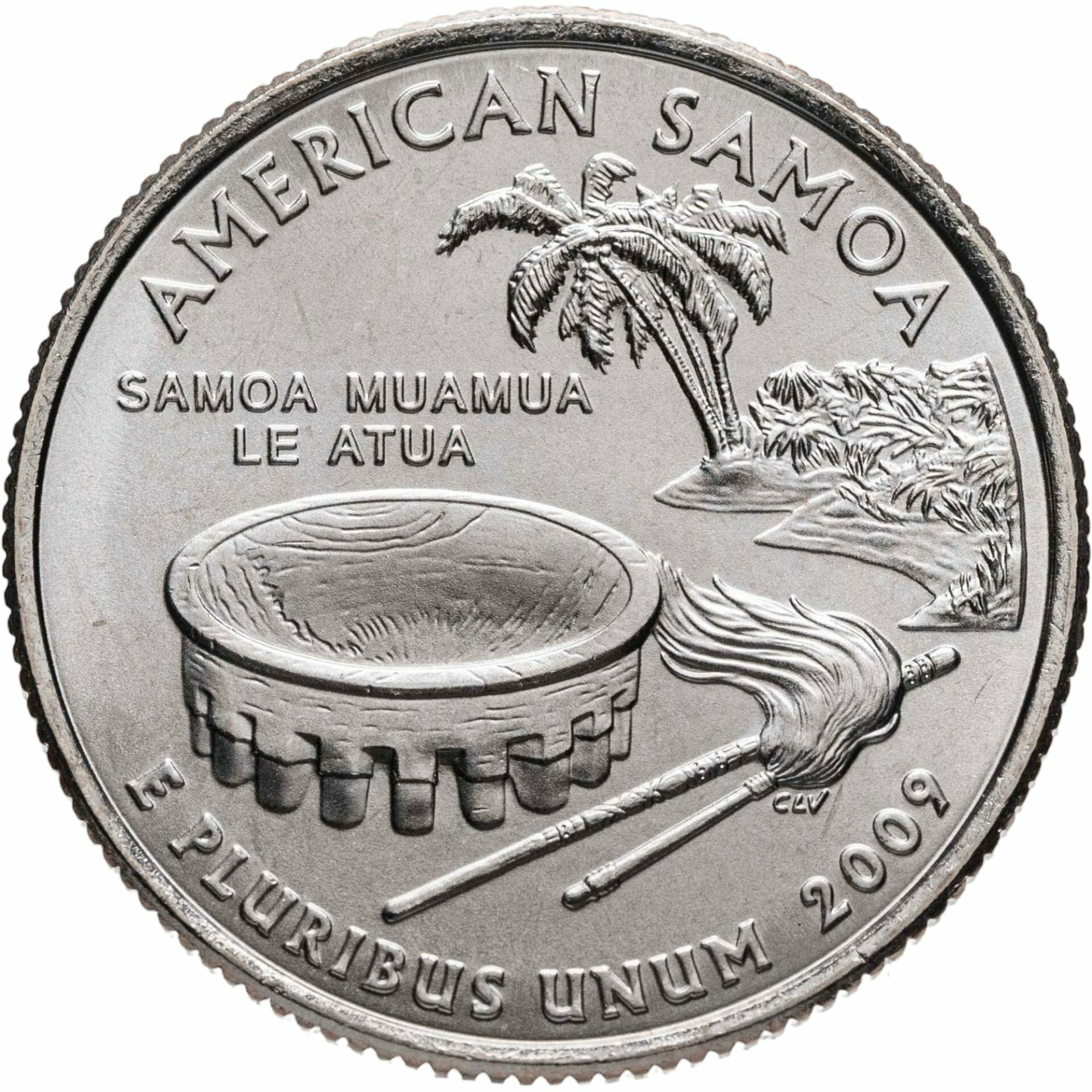 США 1/4 доллара 25 центов, квотер 2009 D — "Американское Самоа", Мельхиор медь-никель, в сохранности UNC