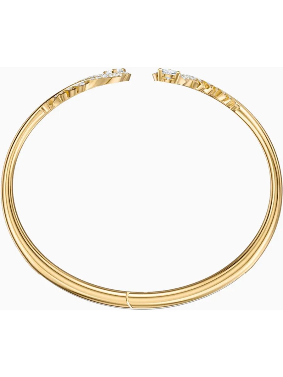Незамкнутый браслет SWAROVSKI, кристаллы Swarovski, 1 шт., размер 53 см, размер S, золотистый — фото 1