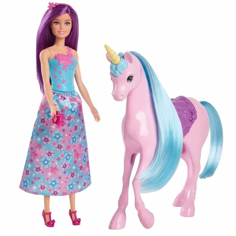 Кукла Mattel Barbie - Игровой набор Кукла Барби с единорогом - Барби HYT62