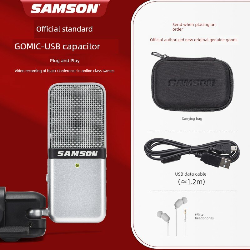 Набор Samson GO MIC с малыми наушниками для игр, записи и видеоконференций