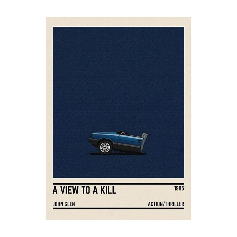 Постер "A View to a Kill" 1985, темно-синий, 40x50 см