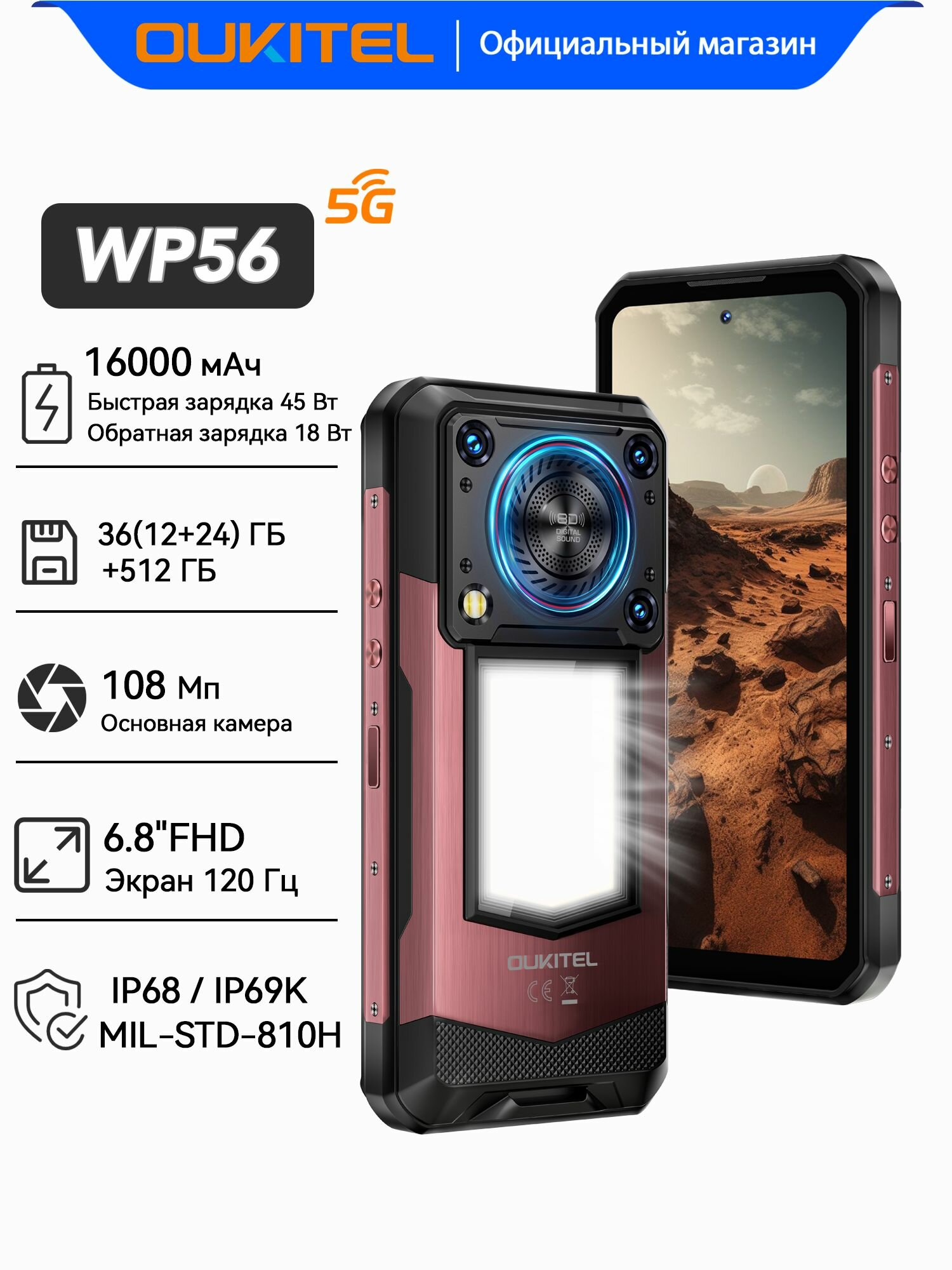 Смартфон OUKITEL WP56 12+512