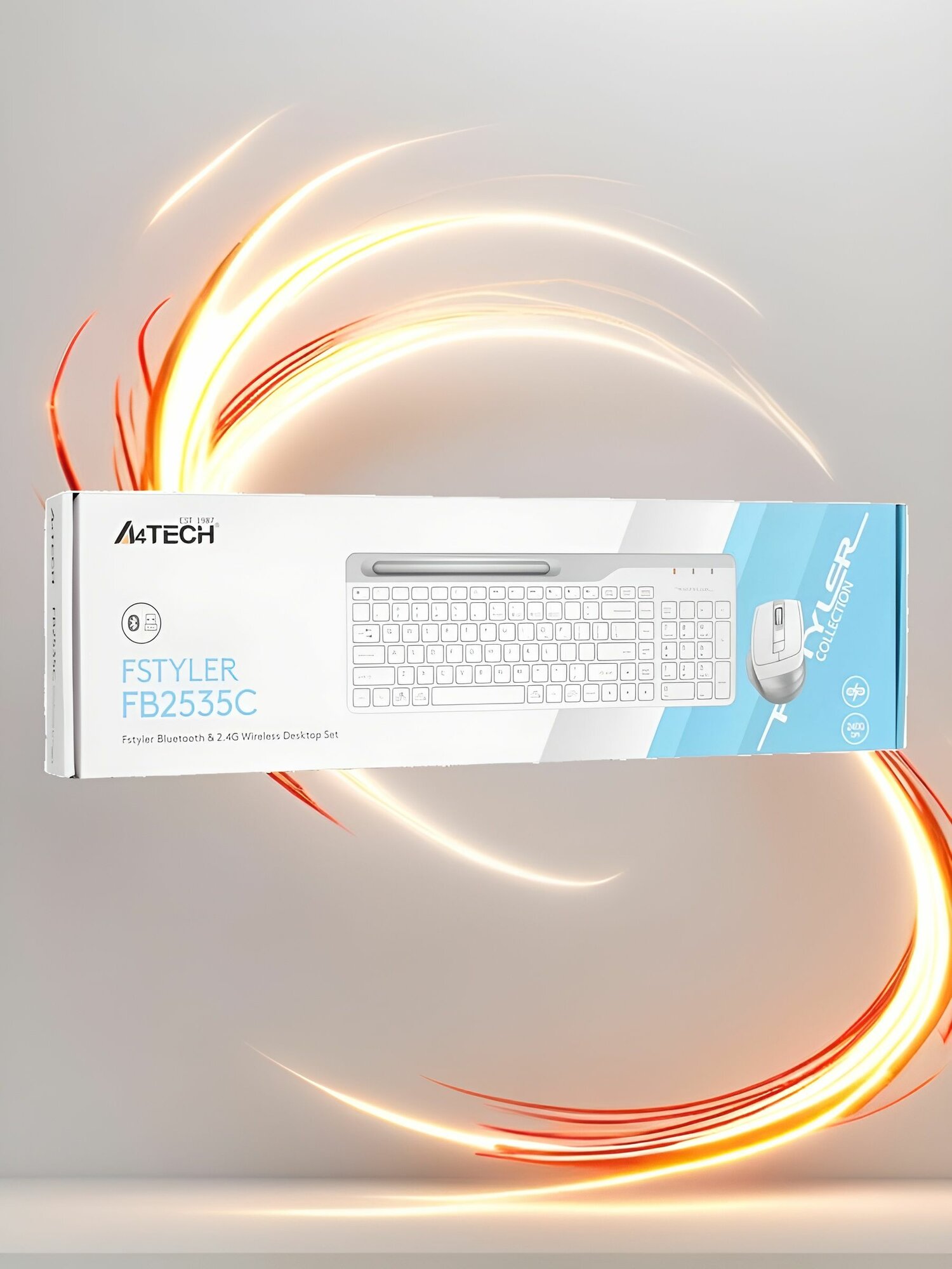 Клавиатура+мышь беспроводная A4Tech Fstyler FB2535C белый
