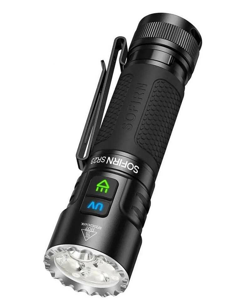 Фонарик Sofirn SR23, 3300 лм, влагозащита, USB-зарядка, чёрный