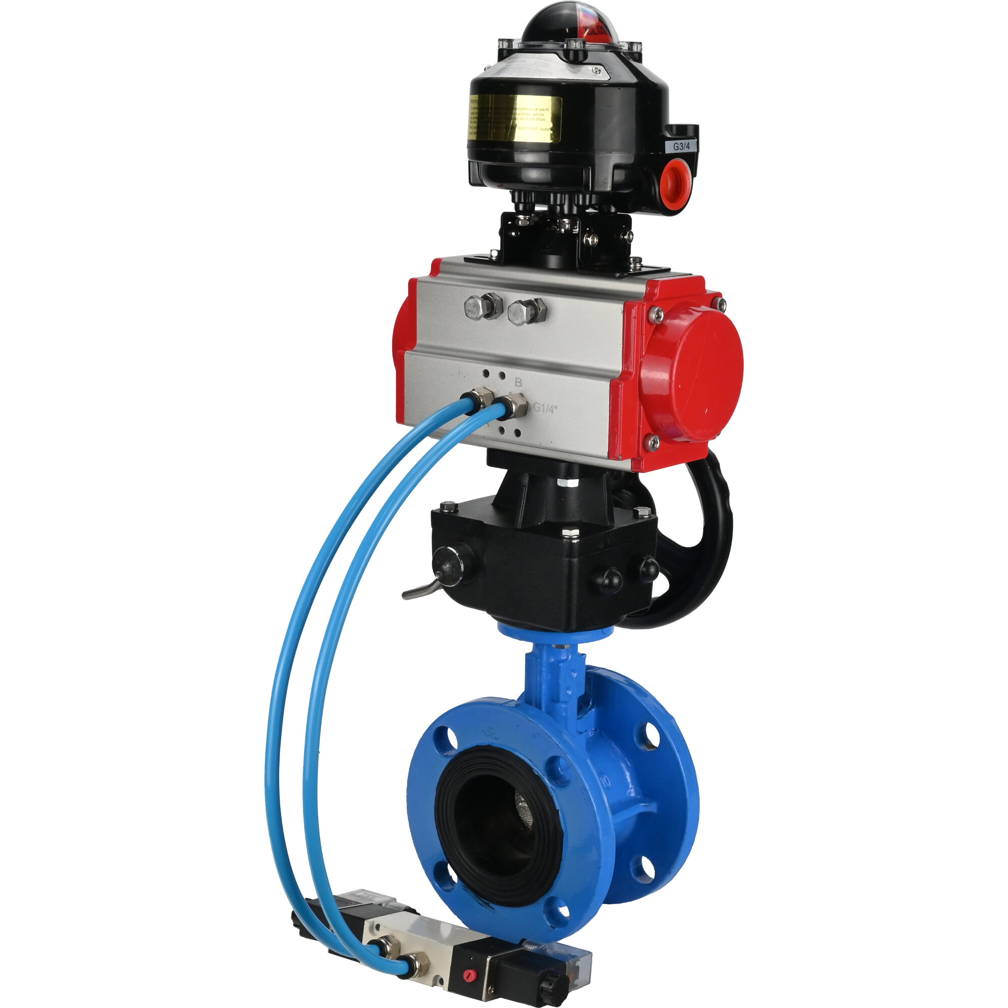 Затвор DN.ru GGG40-GGG40-EPDM-2W-F-H Ду100 Ру16, с пн. прив. DA-105, пн. распр. PND1-T08 NAMUR, РД HDM-1, БКВ LSB-510