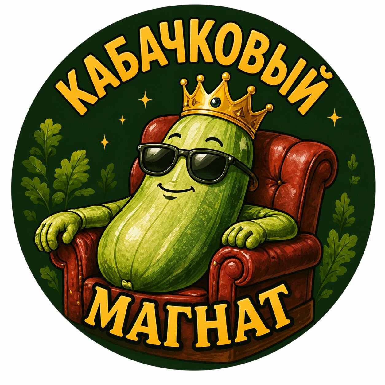 Значок круглый 37мм "Кабачковый магнат"
