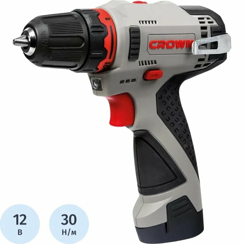 Дрель-шуруповерт аккумуляторная CROWN CT21072HX-2 BMC, 2089947
