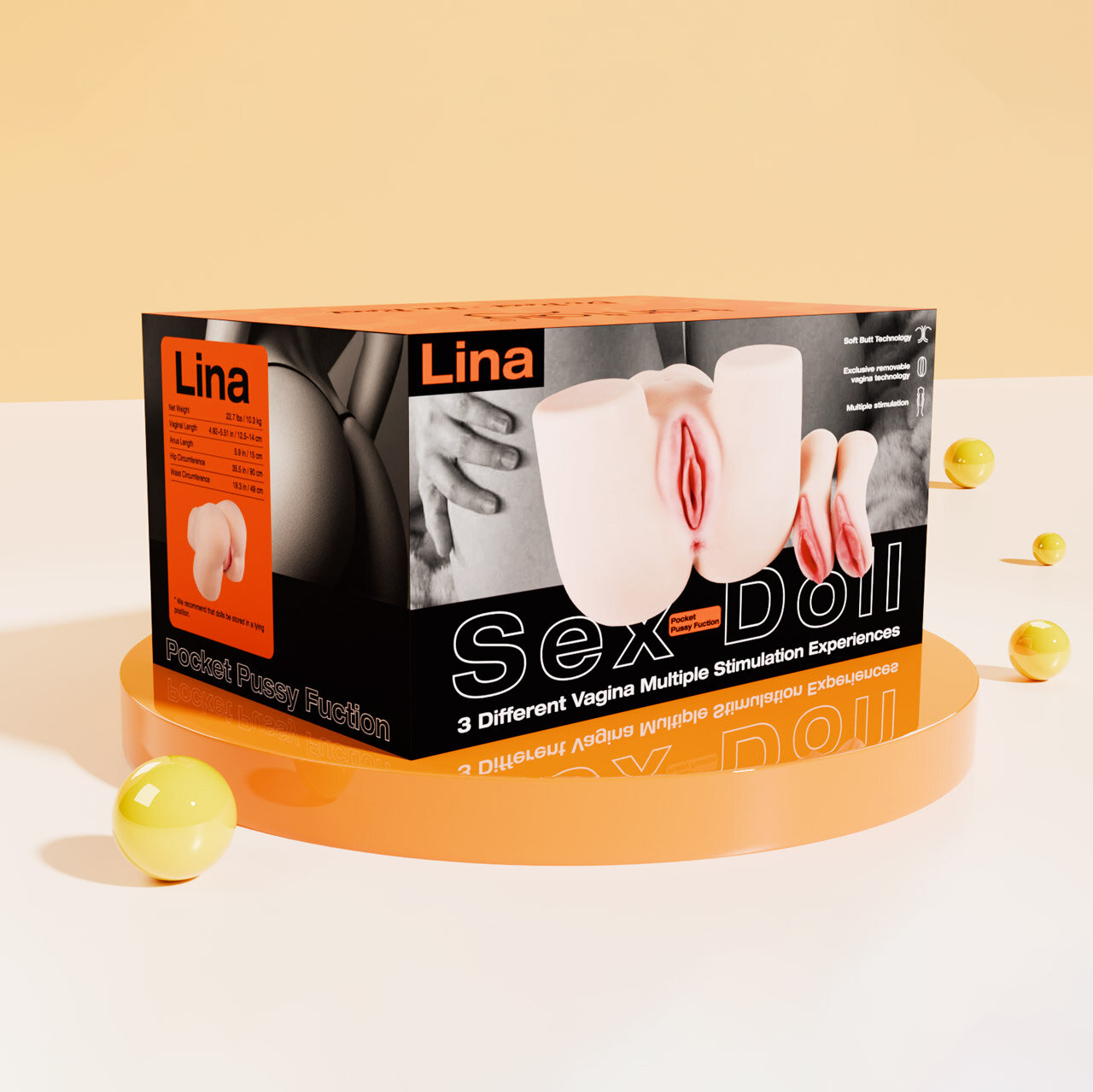 Мастурбатор полуторс со сменными вставками Lina