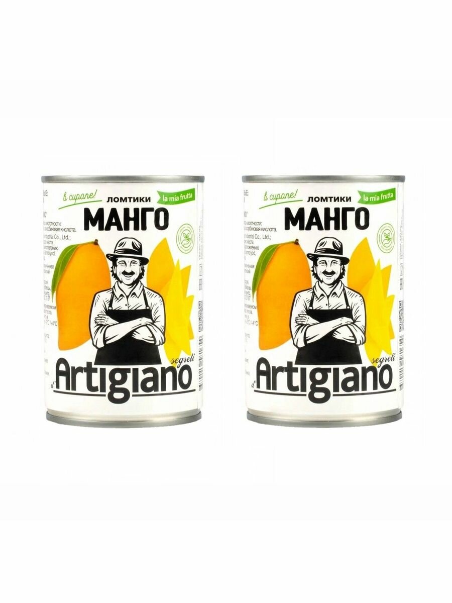 Манго ломтики в сиропе, Segreti d'Artigiano, Таиланд, 440мл/425г х 2шт