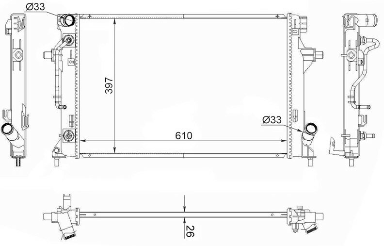Радиатор Hyundai Elantra 15-20 / SAT HY0012-1 Kia Cerato 18-
