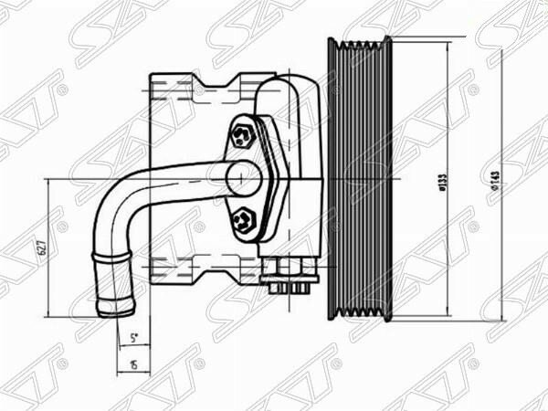 Насос ГУР SAT ST-VP188 CHEVROLET LACETTI 1,4/1,6 Dшкива 143мм
