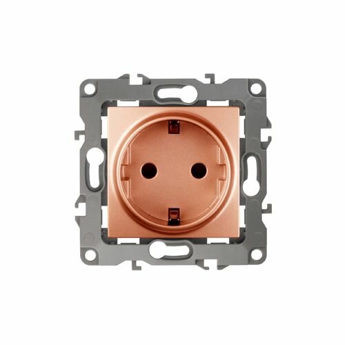 Розетка 1-м СП Эра12 12-2001-14 16А IP20 16AX 250В 2P+E Schuko без монтаж. лапок механизм медь Эра Б0019309