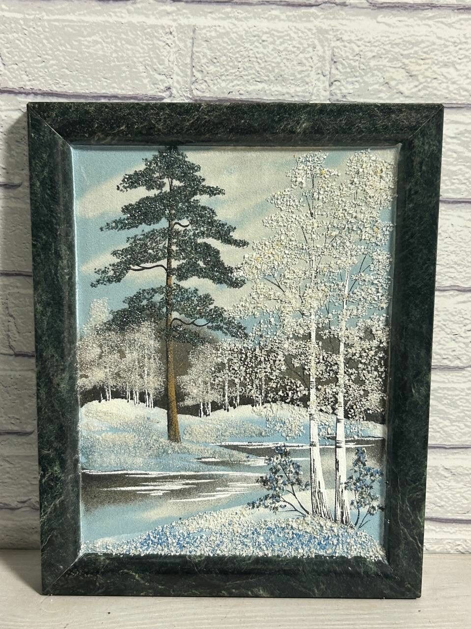 Панно из камня Куса, Зима