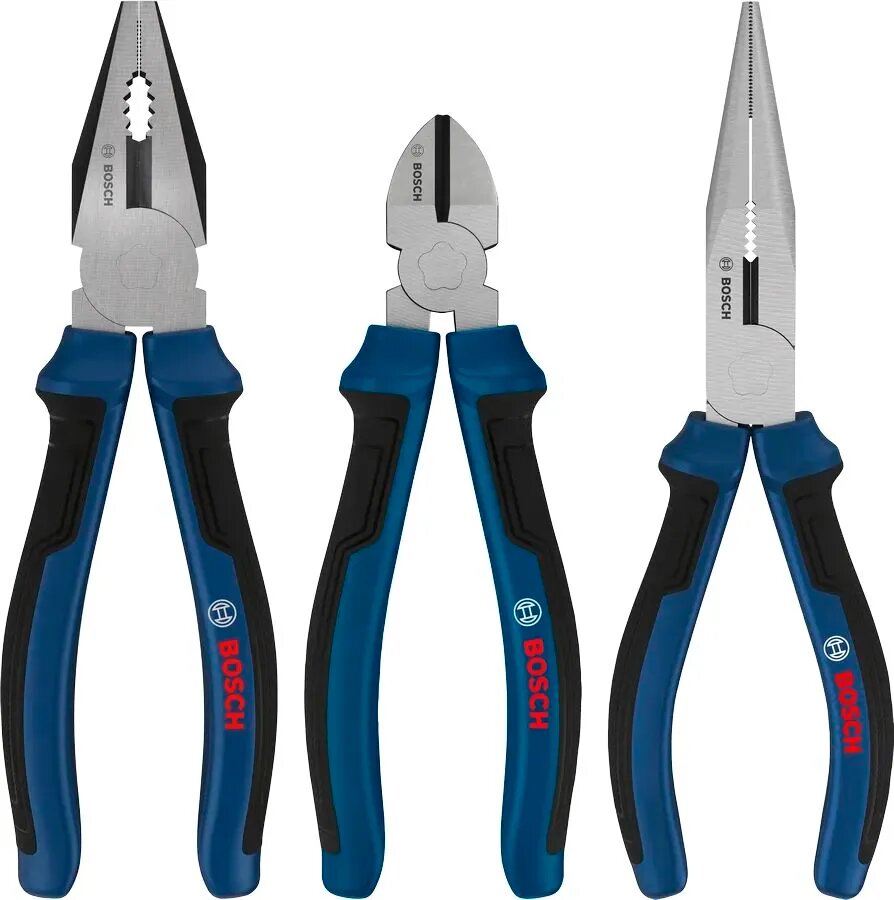 Клещи и бокорезы BOSCH 1600A039RF, Шарнирно-губцевый инструмент 160/180 мм, Хромованадиевая сталь, твердость 60 HRC