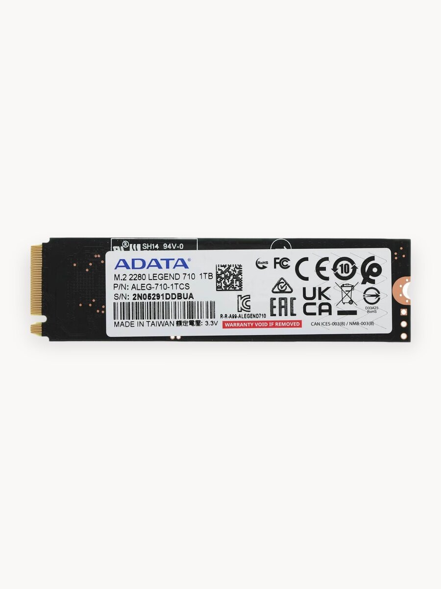 SSD накопитель Adata M.2 LEGEND 710 1000 Гб PCIe (ALEG-710-1TCS)