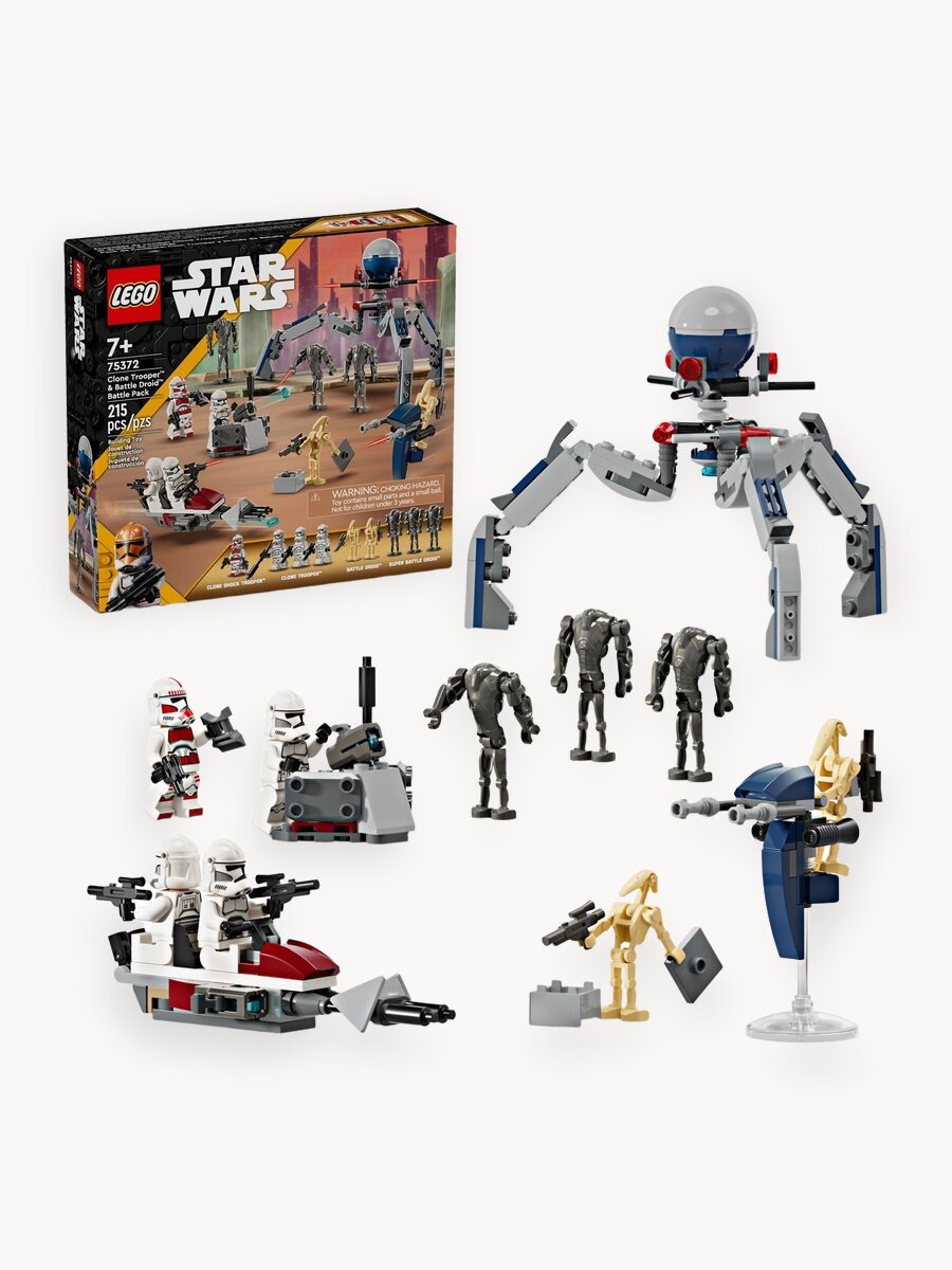 Конструктор LEGO Star Wars™ 75372 Боевой набор солдат-клонов и боевых дроидов, 215 дет.
