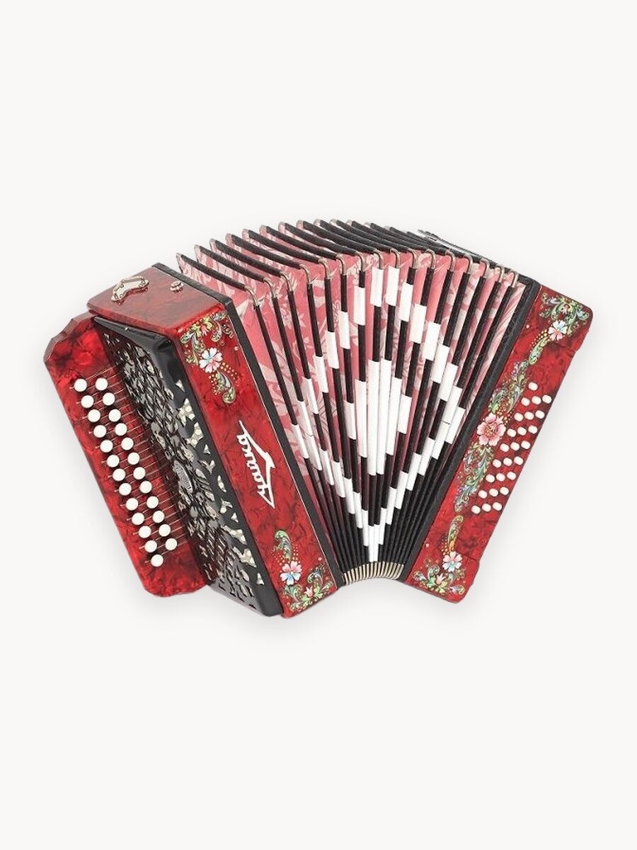 S6XL-A-RED Гармонь "Чайка 204" 25х25-II, красная, Шуйская гармонь