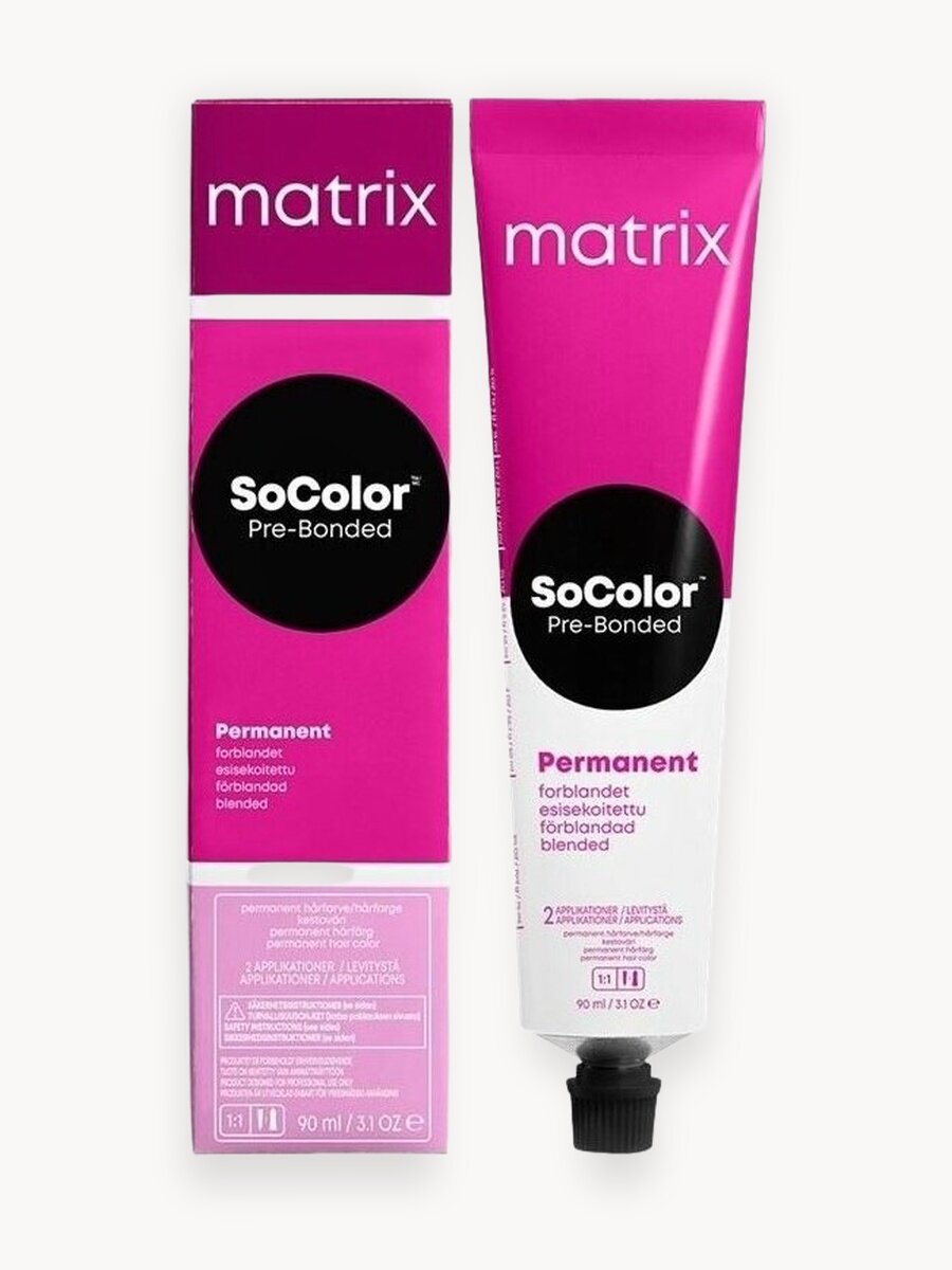 Matrix SoColor Pre-bonded стойкая крем-краска для седых волос Extra coverage, 505M светлый шатен мокка, 90 мл