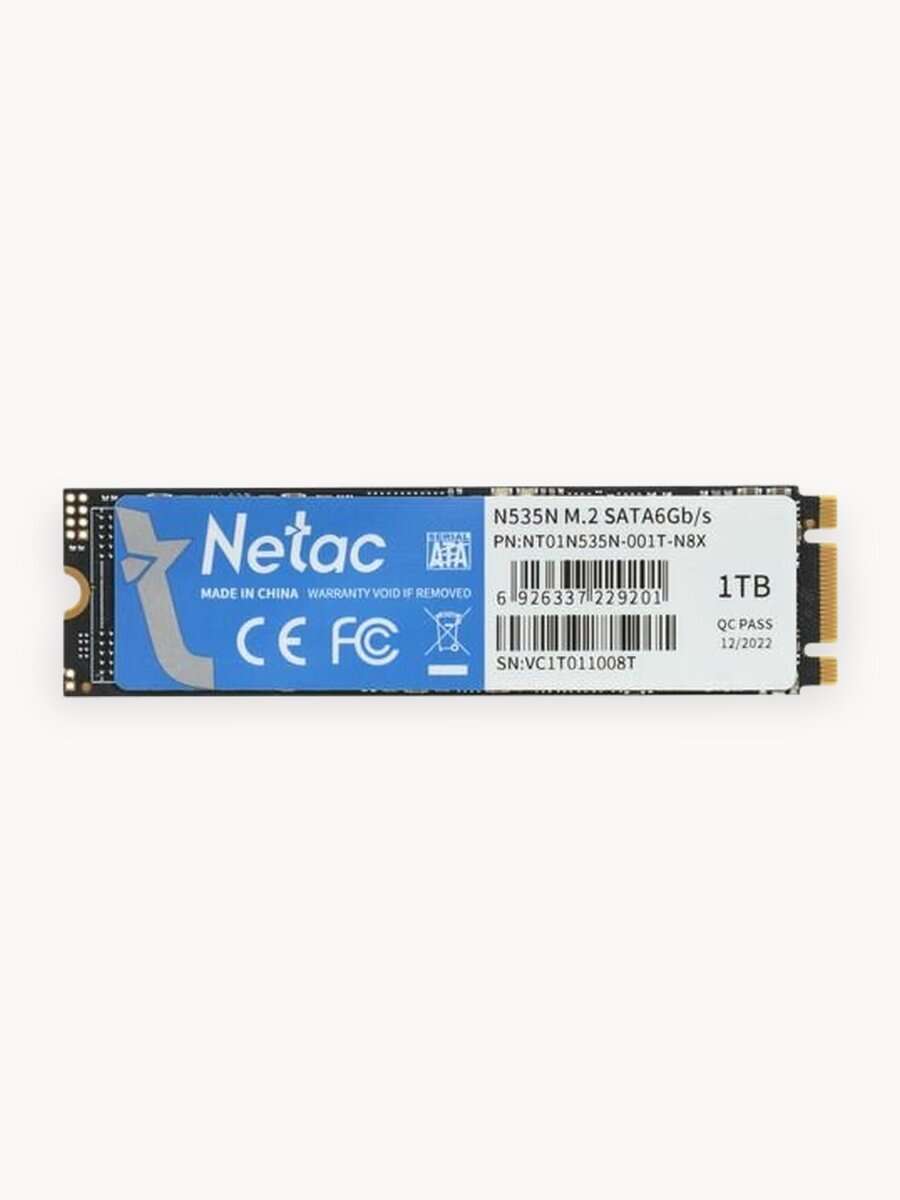 SSD накопитель NETAC N535N NT01N535N-001T-N8X 1ТБ, M.2 2280, SATA III, M.2