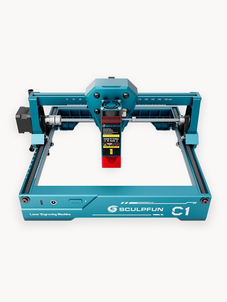 Гравировальный станок мини-лазер SCULPFUN C1, мощность 3 Вт, рабочая область 150x130мм