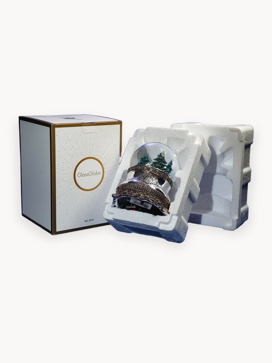 Снежный шар Glassglobe Охотничий домик с автометелью и подсветкой