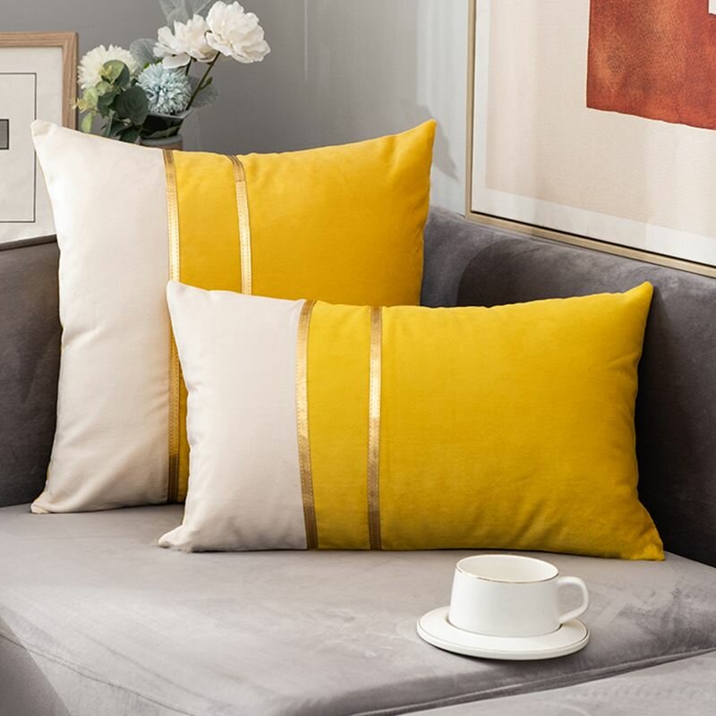 Декоративная наволочка, бархатный чехол на подушку, потайная молния 30х50 cm 2шт молочный белый