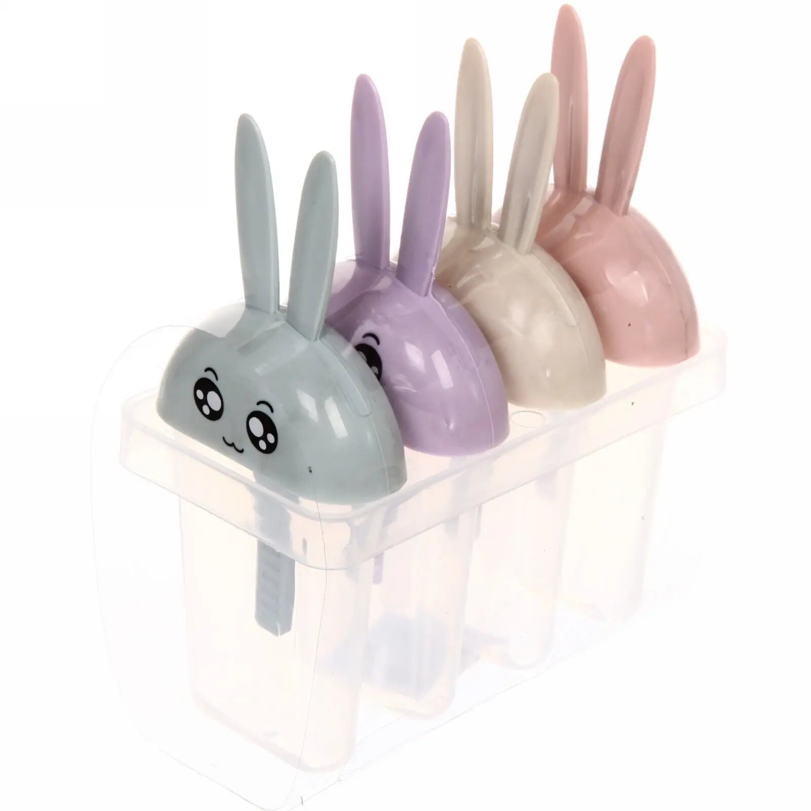 Форма для мороженого «Зайки», 4 шт, пластиковые, яркие цвета, удобные