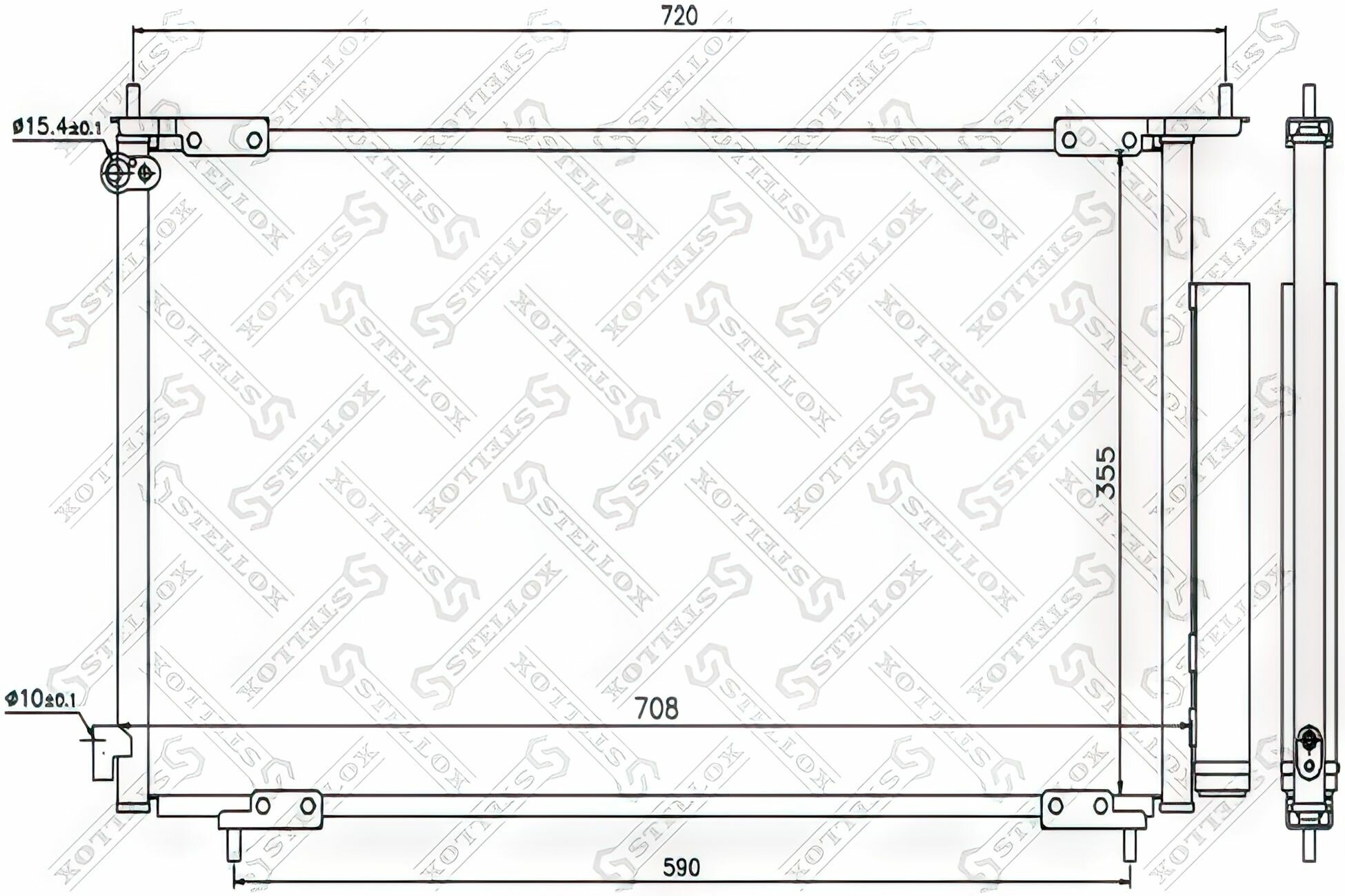 Радиатор кондиционера для Хонда Срв 2 10-45096-SX STELLOX