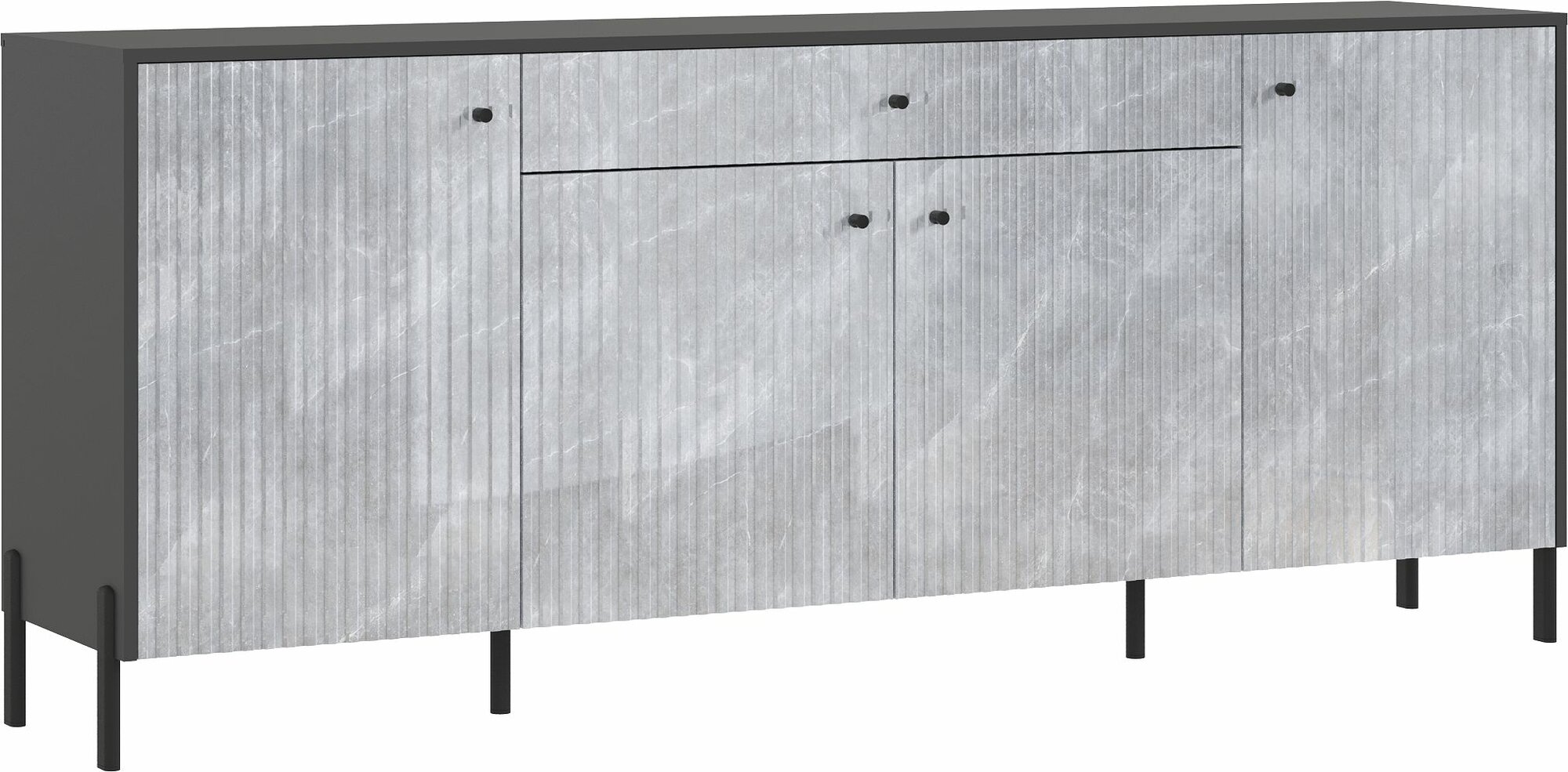 Оливия Комод (металл) (Графит, Мрамор Глянец) (Миф)