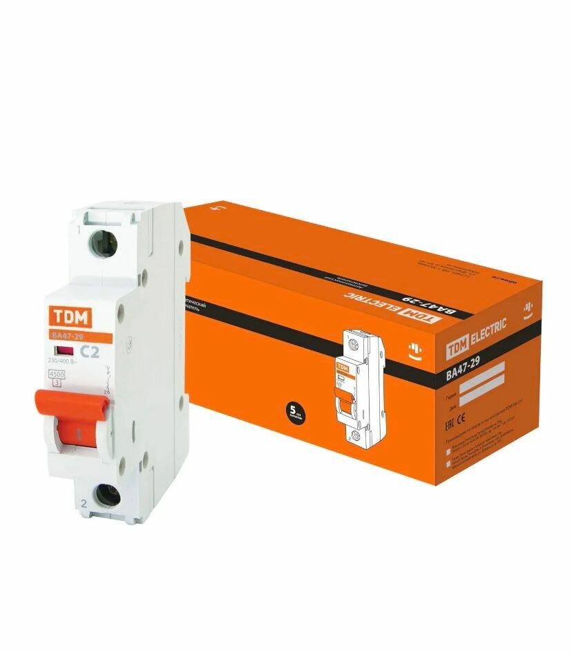 TDM Electric Автоматический выключатель BA47-29 1P 2A 4.5kA SQ0206-0066