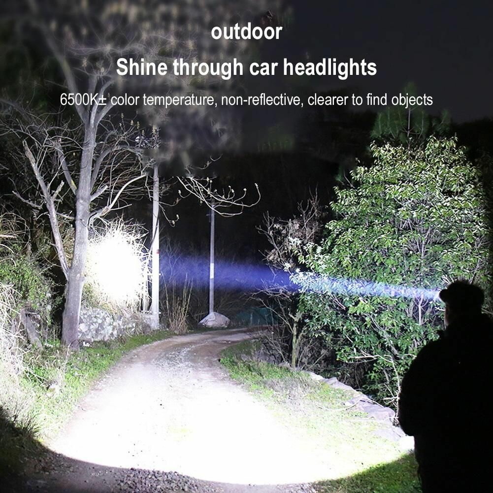 Фонарик для головы / Headlamp, LED, 3 режима, 2x1200мАч аккумуляторы, заряжаемый, белый свет