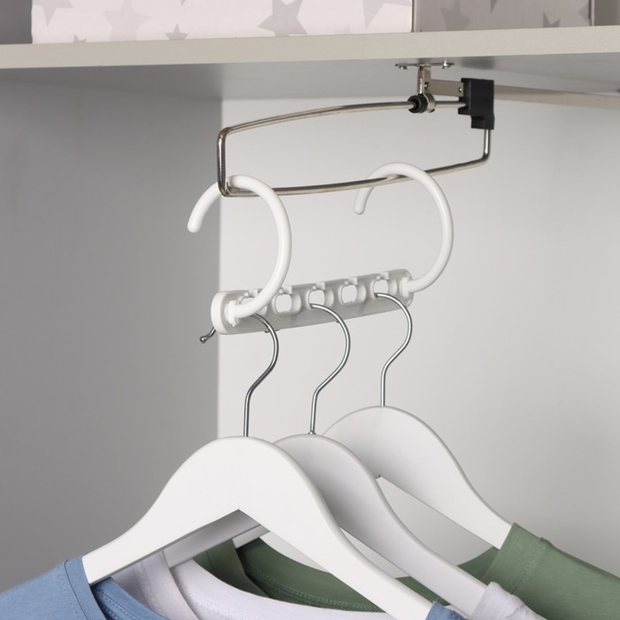 Вешалка-трансформер SKYPHOS, пластик, 24 см, 5 крючков, белый