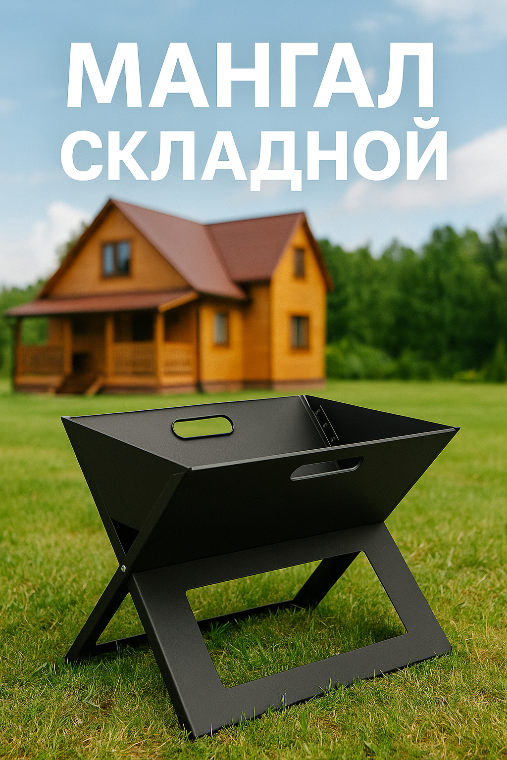 Мангал книга переносной, металл, складной, для пикника, 46х32 см