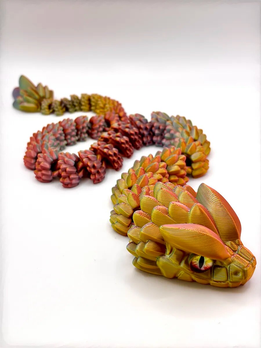 Фигурка подвижная Home&Misc "Дракон змея", 3D антистресс, пластик, длина 48 см