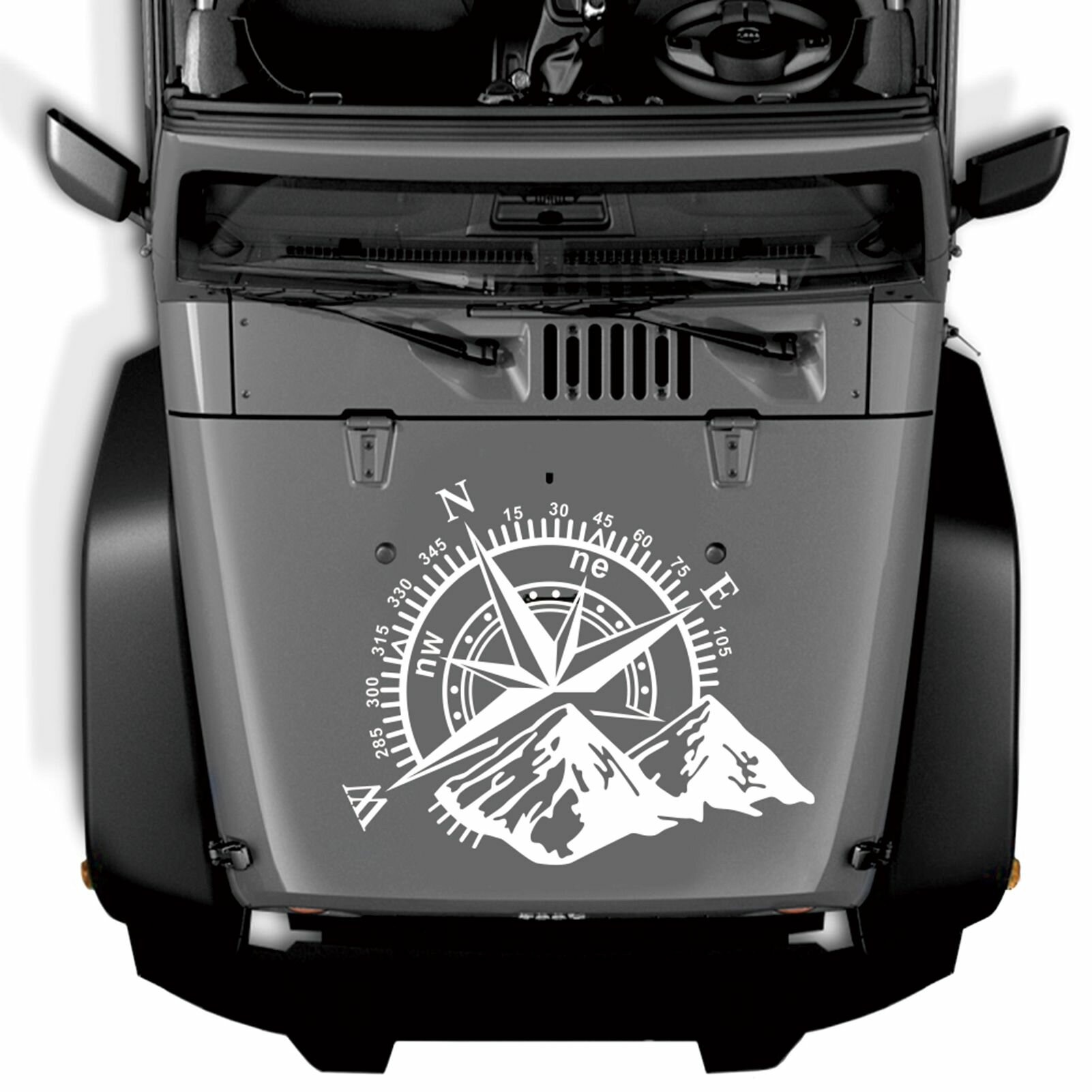 Наклейка с горным компасом на кузов или стекло автомобиля